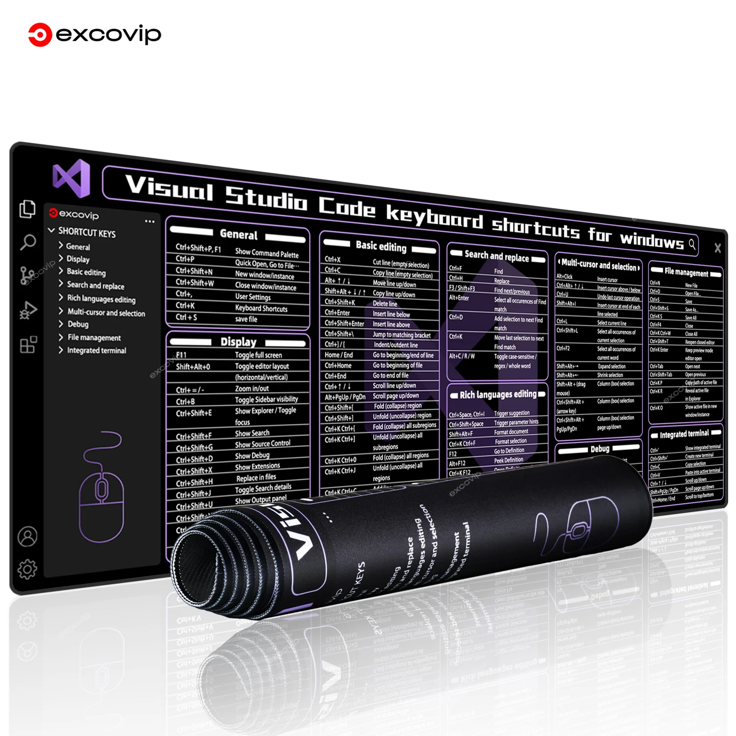 EXCO Programming Mouse Pad for Visual Studio Large C++ C# VB.NET F# ...