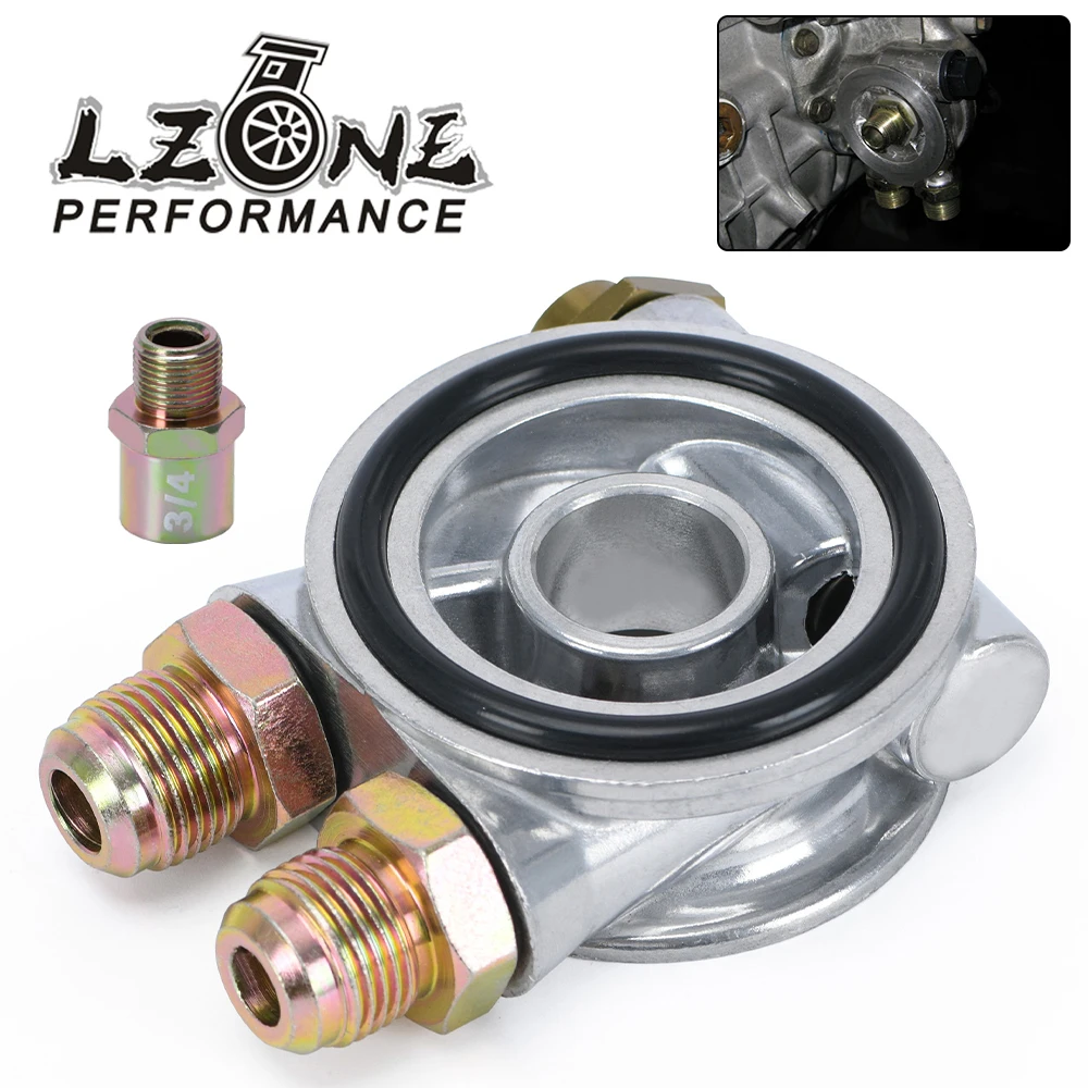 Lzone Oil Cooler Filter Sandwich Plate Thermostat Adaptor 3 4 16 Unf