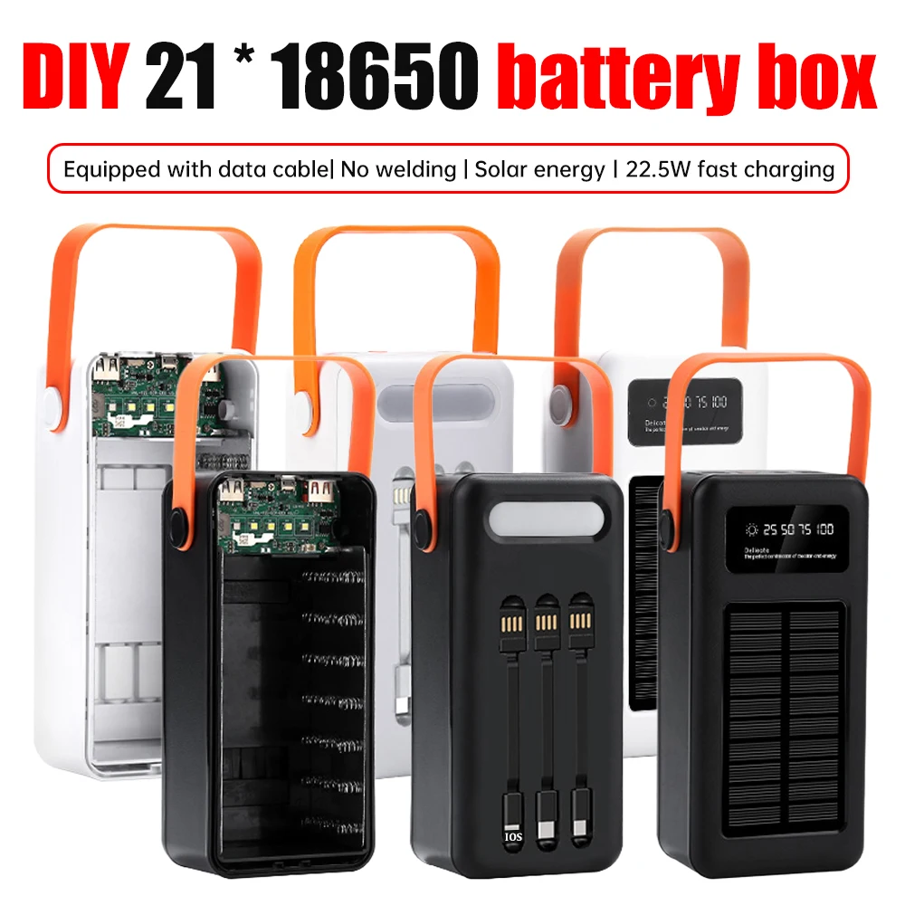 21-18650-Battery-Storage-Box-10W-22-5W-Fast-Charging-Solar-Power-Bank ...