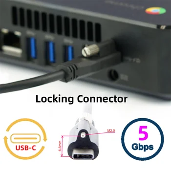 Cablecc USB 3.1 Type-C Locking to Locking USB3.0 USB-C Data Power Cable ...