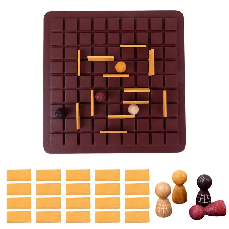 Wooden-Checkers-Board-Game-Two-Player-Game-Board-Set-Travel-Portable ...