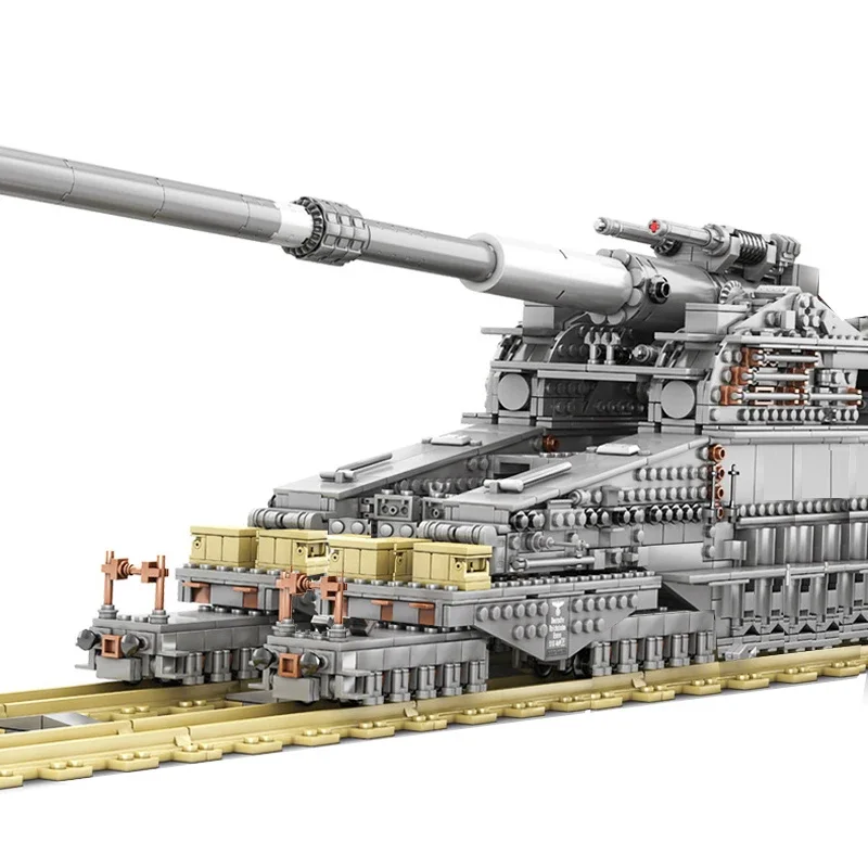 3846pcs-WWII-Germany-Heavy-Artillery-Schwerer-Gustav-Train-Gun-Military ...