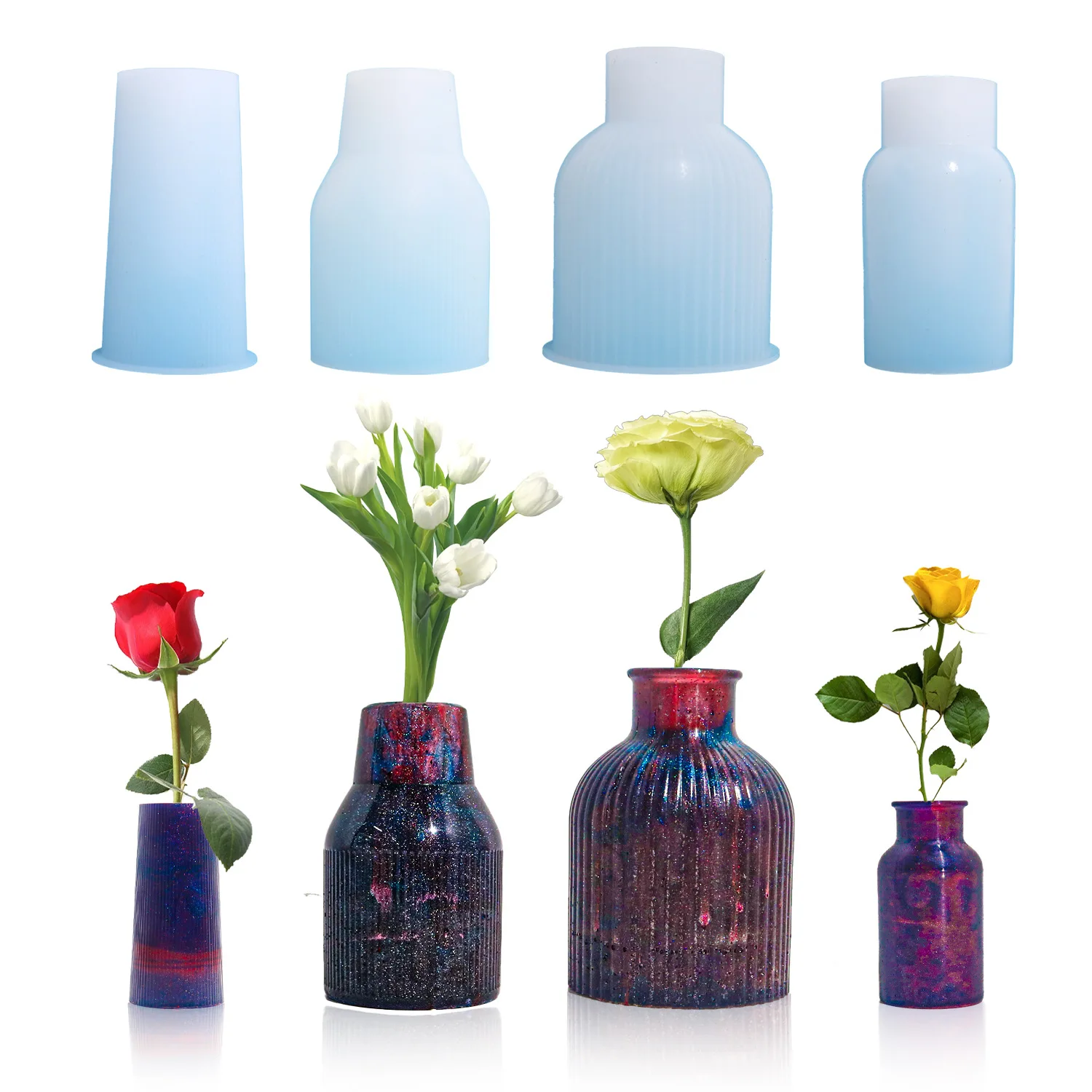 Concrete Vase Silicone Mold DIY Flower Pot Craft Ornaments Making