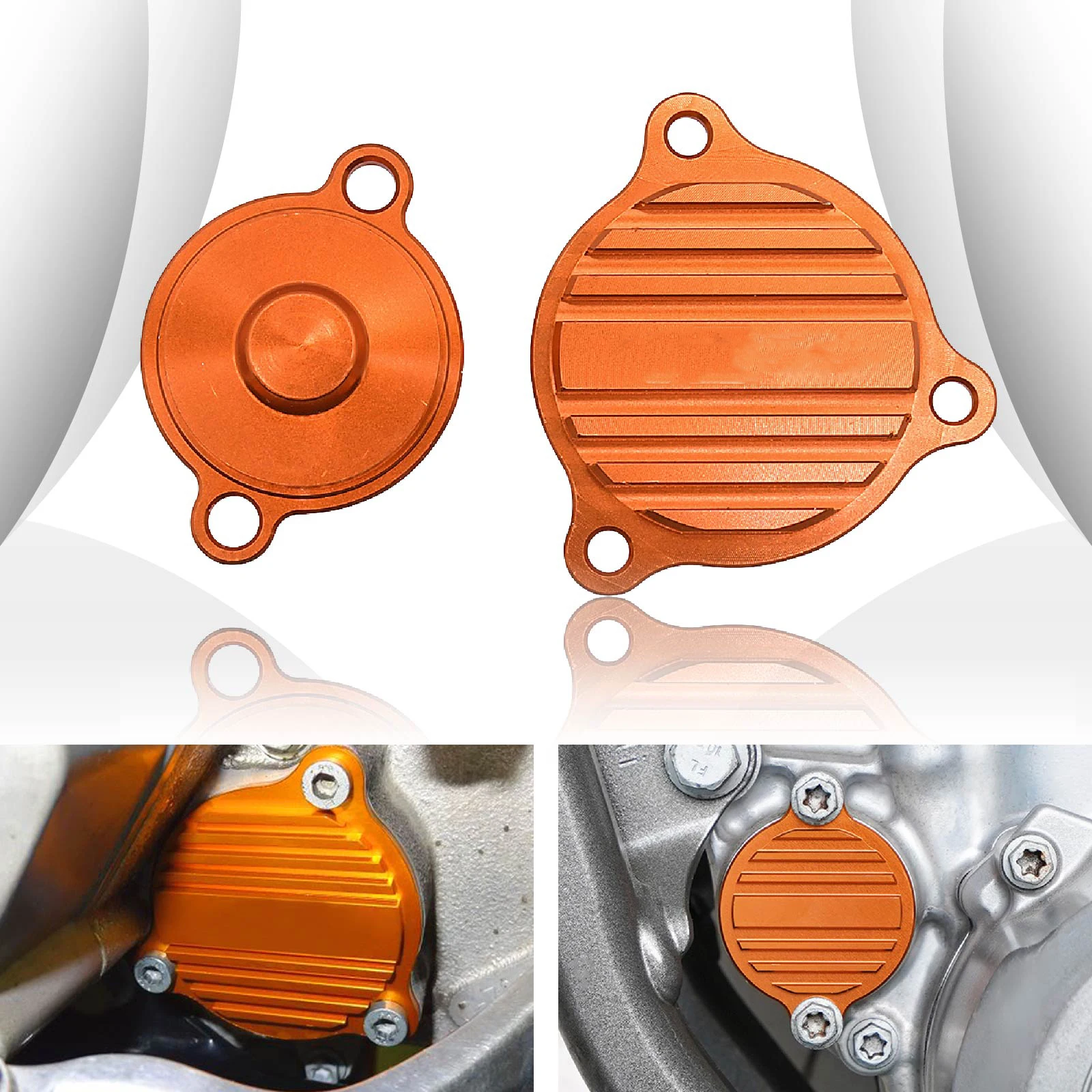 Motorcycle-Oil-Pump-Cover-Guard-Cap-and-Oil-Filter-Cover-Cap-For-KTM-XC ...