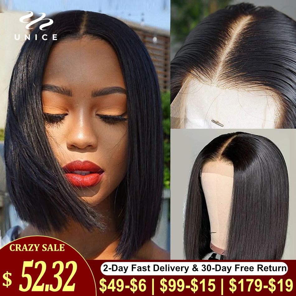 Unice Peluca de cabello humano con encaje frontal 13x4 para mujer, pelo ...