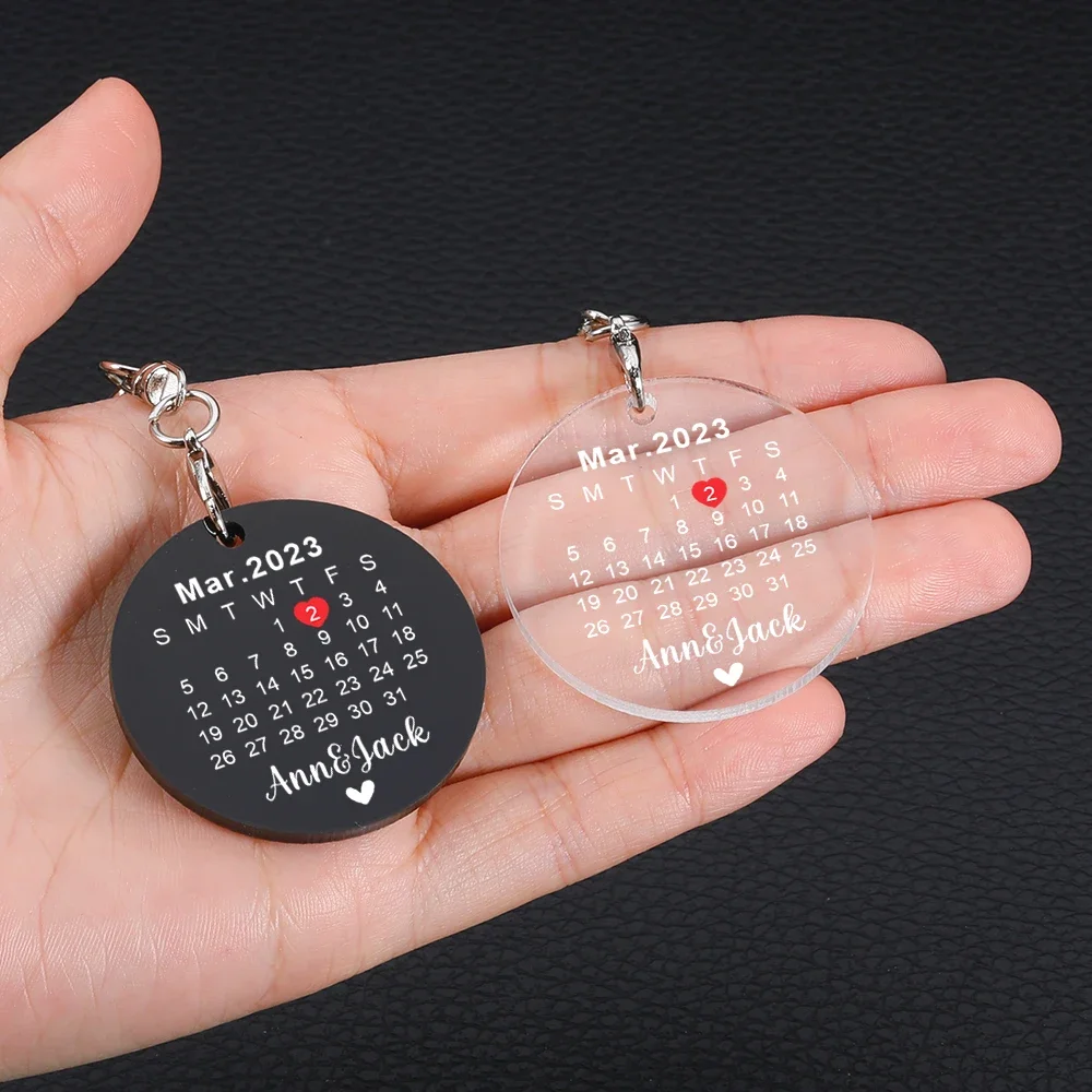 Color-Calendar-Keychain-Couple-Gift-Customization-Single-Letter-Acrylic ...