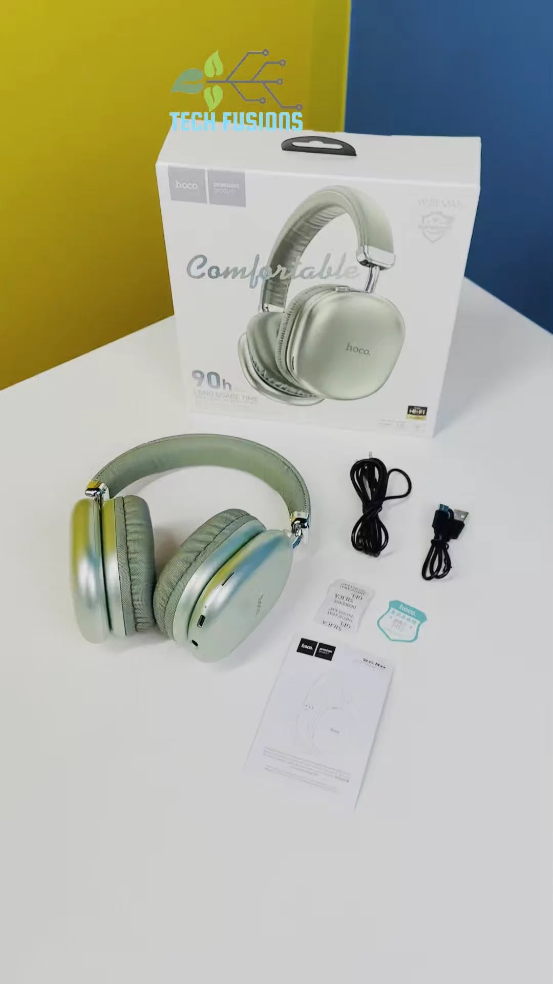 Hoco W35 Max Best Wireless Headphone in bd - Silver / Green / Black ...