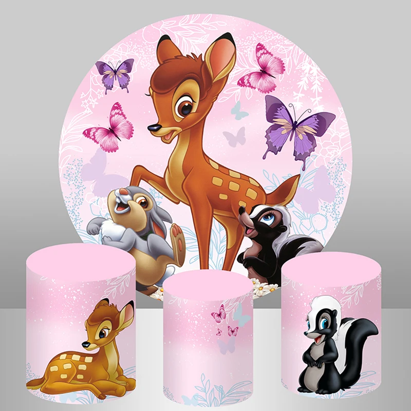 Disney Bambi Round Backdrop Cover Pink Butterfly Girls Newborn Baby ...