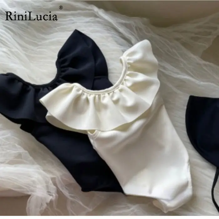 2023-Kinder-einteiligen-Badeanzug-solide-rmellose-R-schen-Bade ...