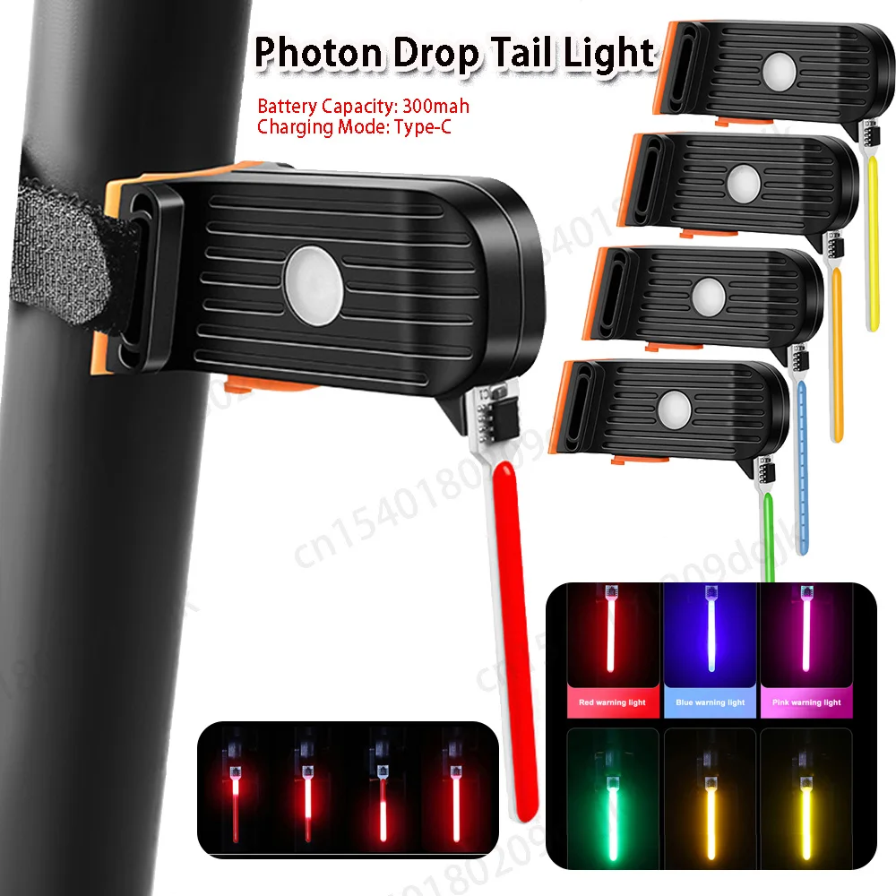 Bike-Rear-Light-Photon-Drop-Warning-Lamp-Type-C-Rechargeable-LED ...