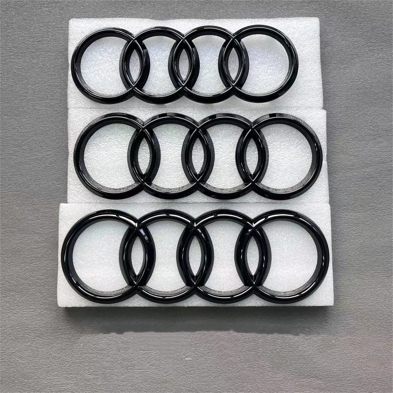Audi Black/Silver 4 Ring ABS Car Hood Front Bonnet Grill Rear Trunk ...