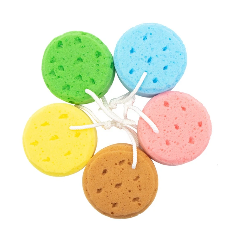 5PCS-Round-Shower-Sponge-Children-s-Shower-Sponge-Honeycomb-Foaming ...