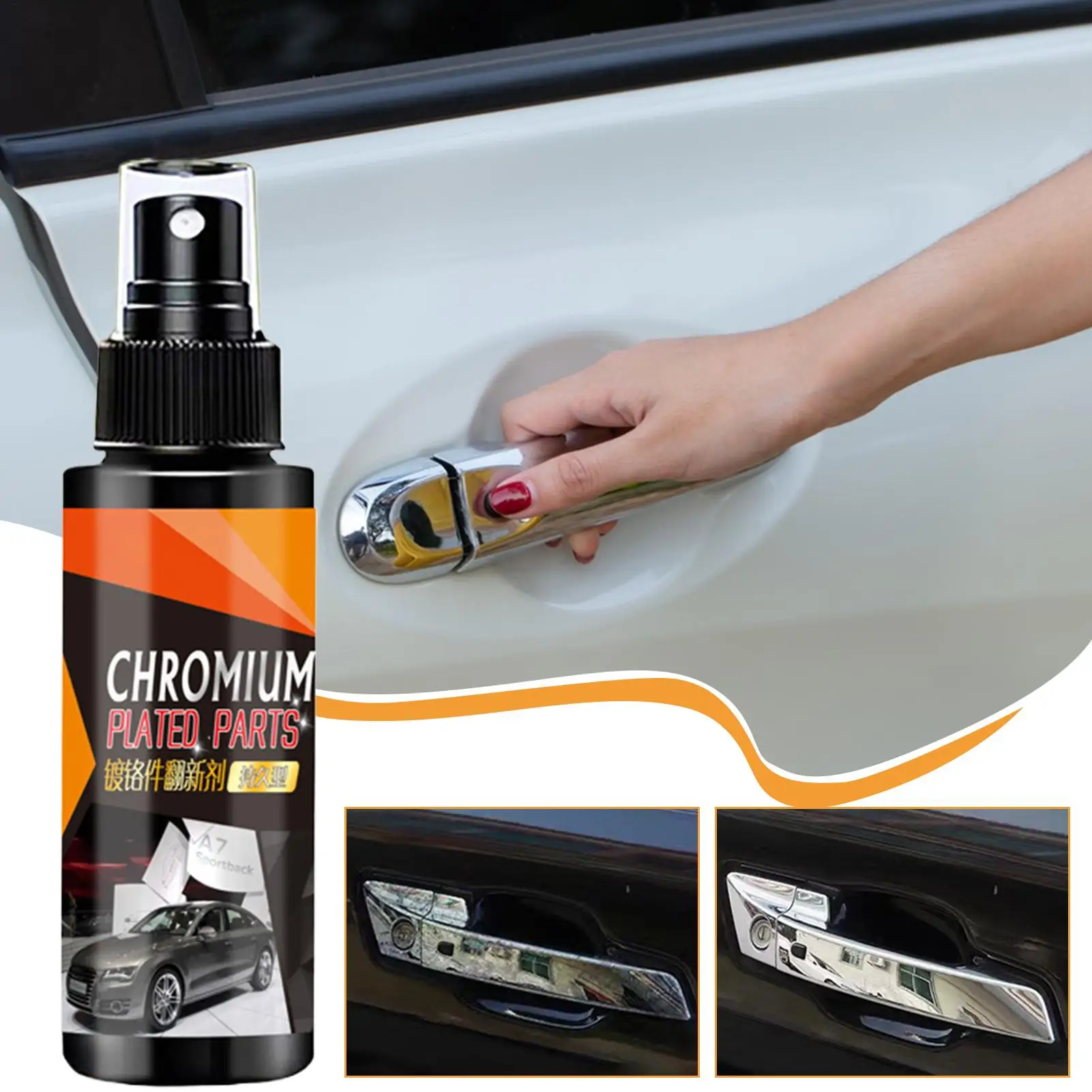 Chrome Shine Restorer 100ml Rust Remover Spray Auto Metal Cleaning and ...