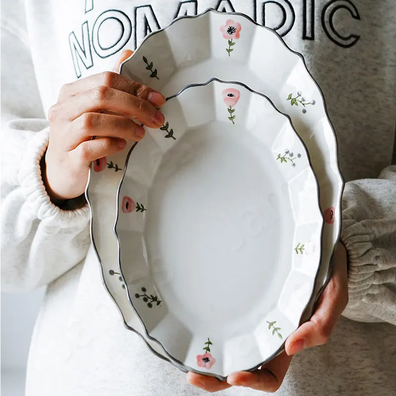 Modern Simple Dinner Plate Hand Painted Creative Ceramic Plates Fruit ...