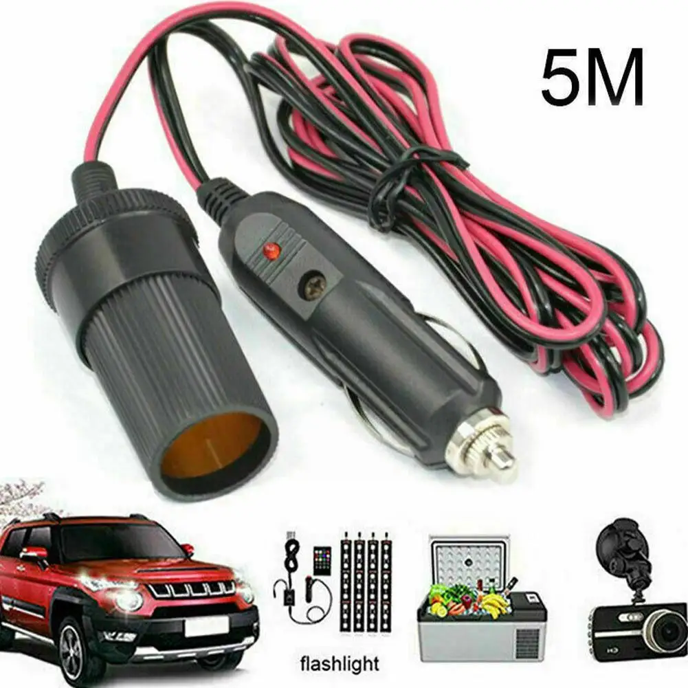 5m 12v Car Extension Cable For Cigarette Lighter Car Cigarette Lighter ...