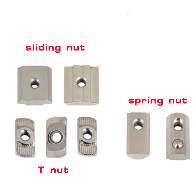 5/20/50pcs M3 M4 M5 M6 T Shape Block Sliding Nut Hammer Spring Ball for 20 30 40 45 Series ...