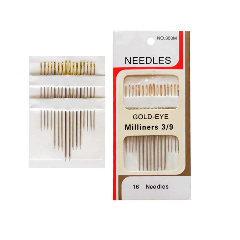16Pcs-Multi-Size-Stainless-Steel-Sewing-Needle-Hand-Stitch-Needle-Cross ...