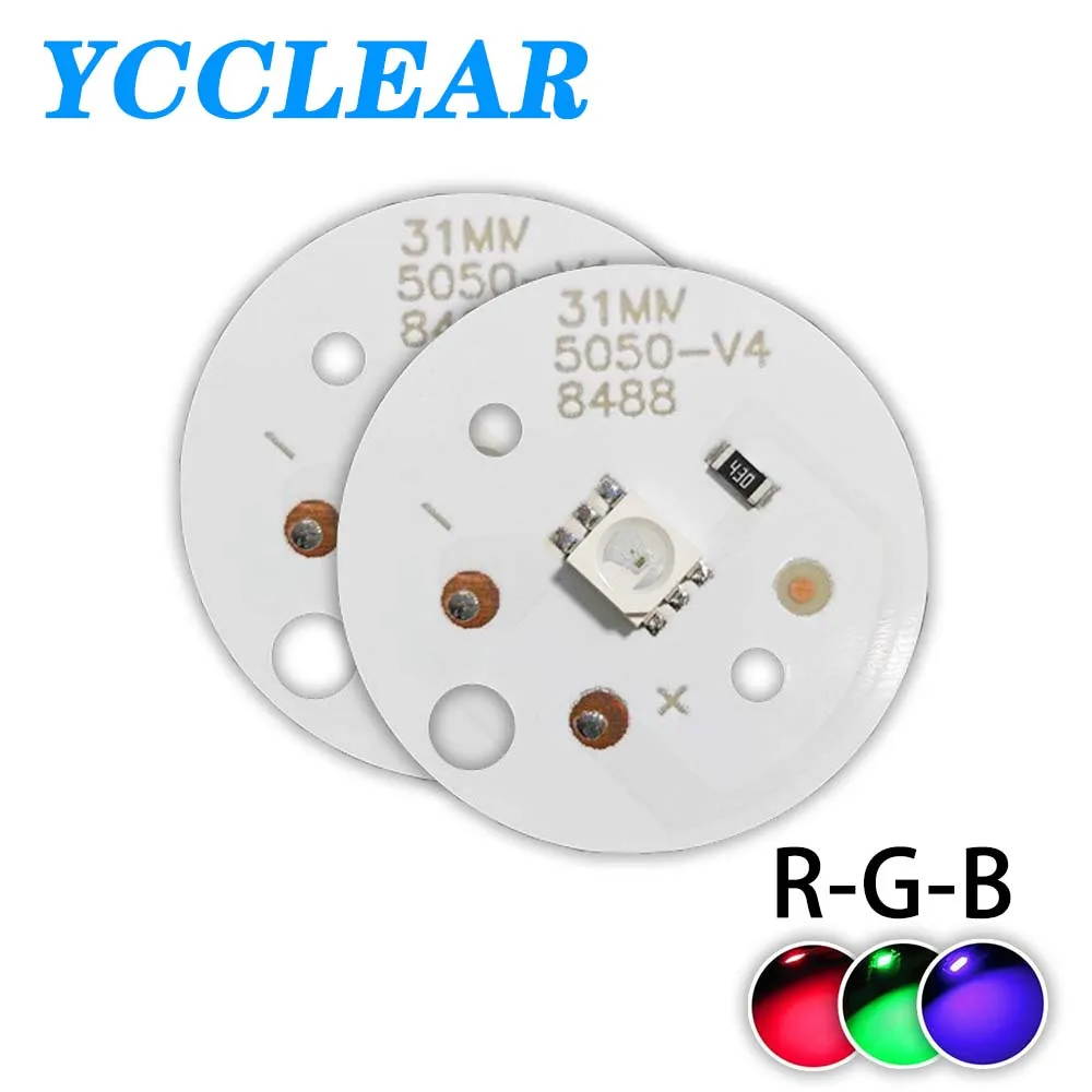 10PCS LED 라이트 보드 RGB 풀 컬러 5V SMD 5050 직접 USB Diameter31mm 30mm 17mm 램프 ...