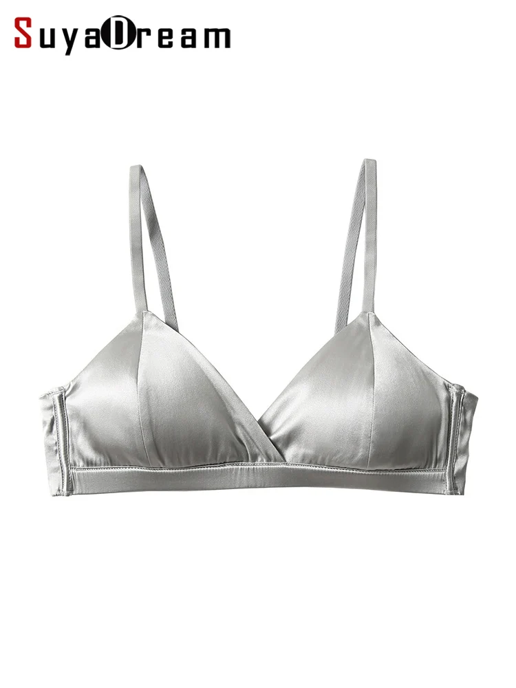 SuyaDream-Women-Wire-Free-Silk-Bras-Natural-Silk-Lining-3-4-Cups ...