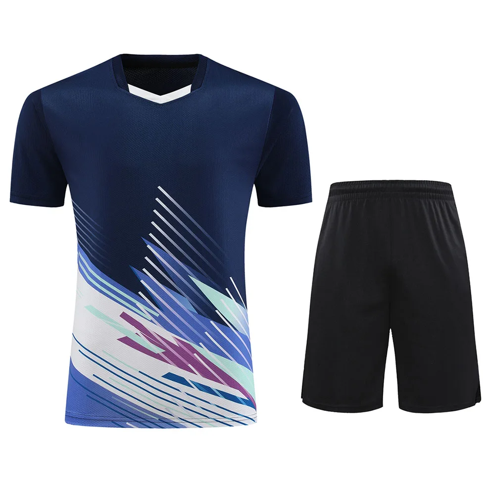 Printed-Short-Sleeve-Badminton-Tennis-Jersey-Sets-for-Men-Women ...