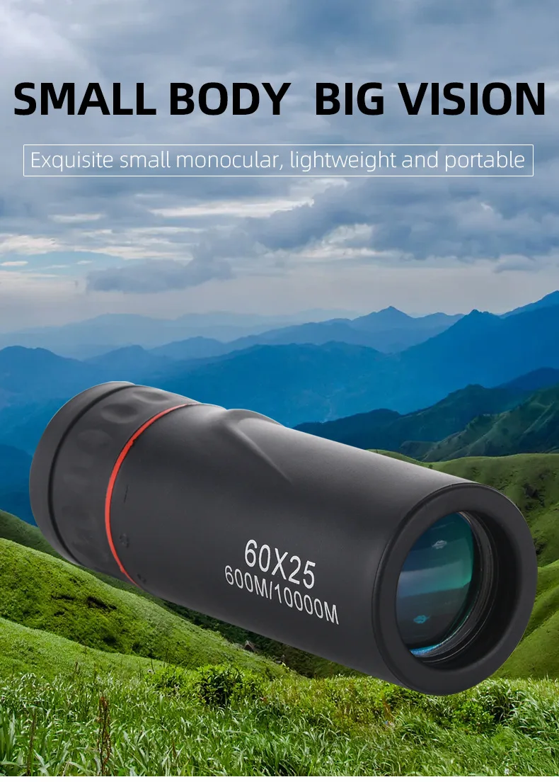 60X25/100X25 Optical Zoom Field Telescopes Clear View Red Film Hunting ...