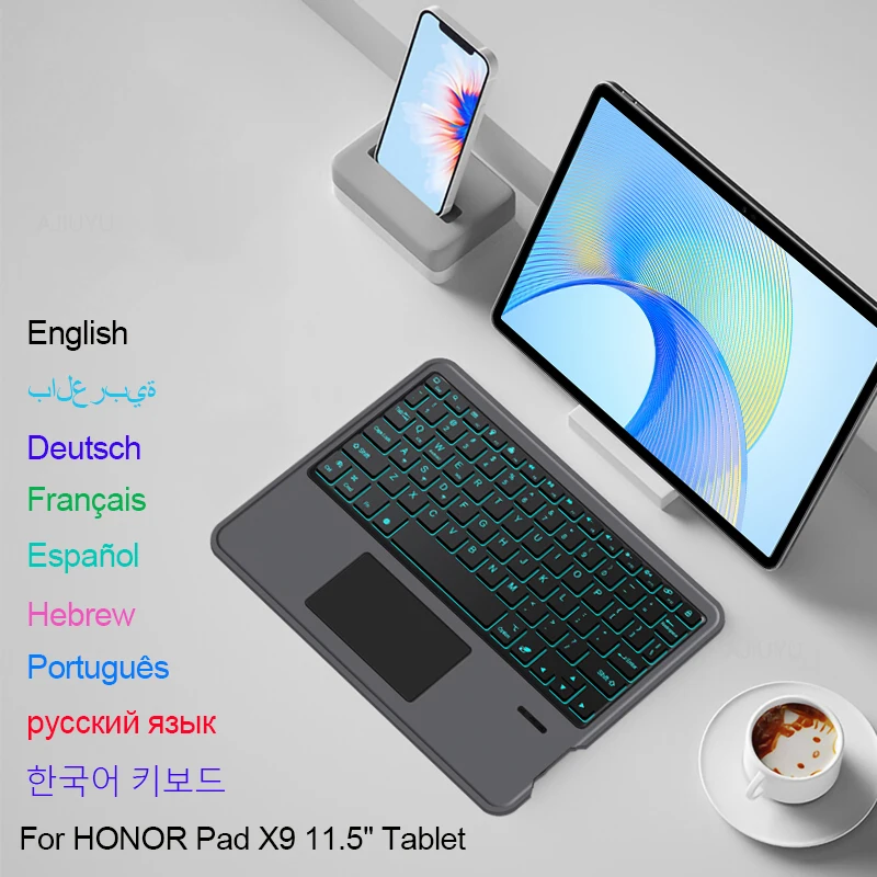 Teclado-retroiluminado-inal-mbrico-con-Bluetooth-recargable-ruso-franc ...
