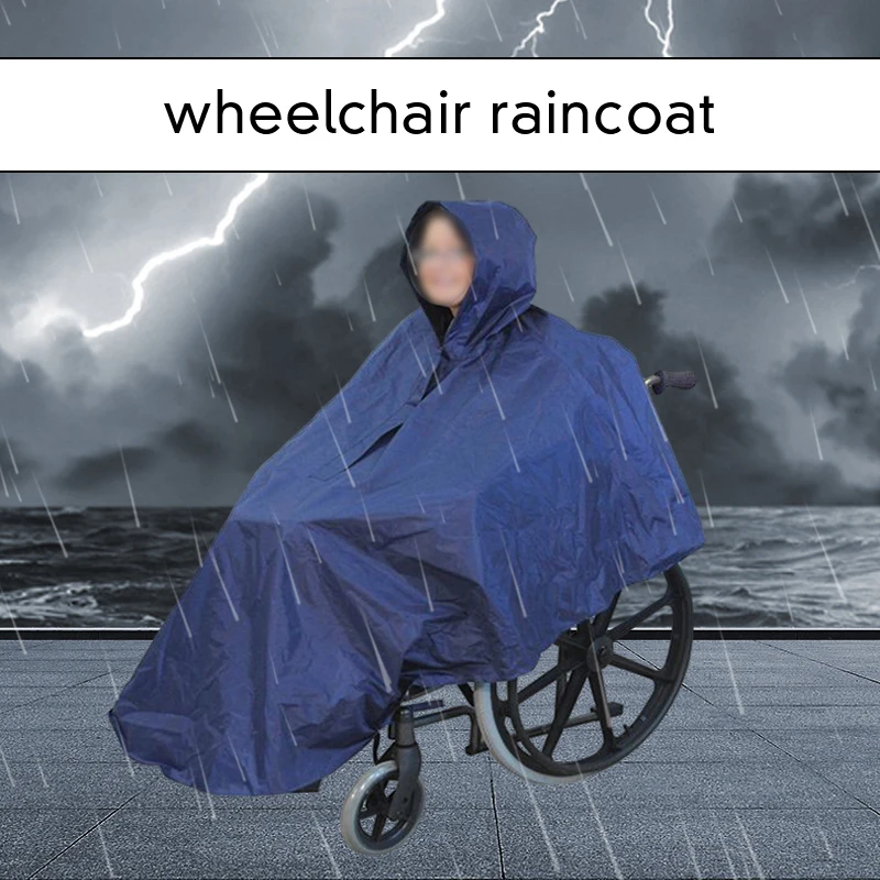 Wheelchair-Poncho-Rain-Cover-Reflective-Waterproof-Hooded-Disability ...
