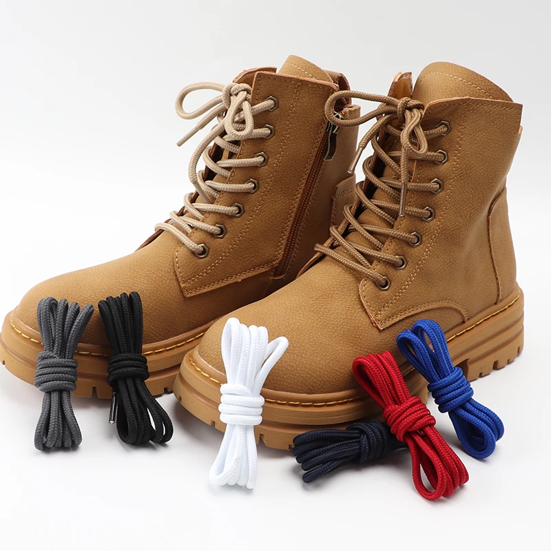 1-Pair-Classic-Solid-Round-Shoelaces-Durable-Polyester-Shoe-Laces-Boot ...