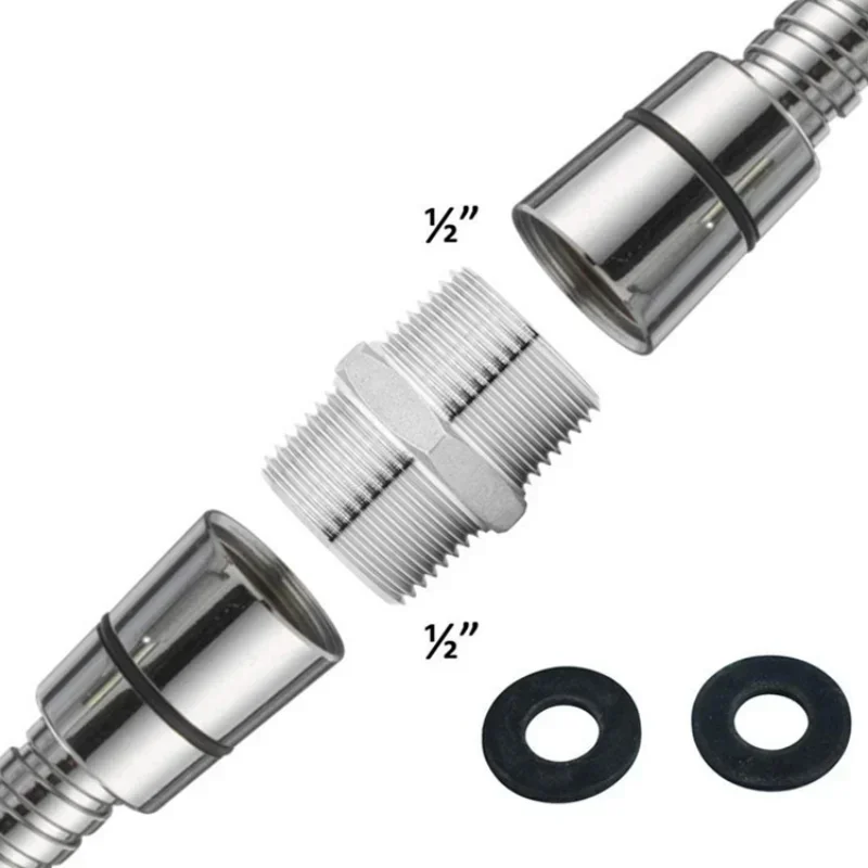 1PCS-G1-2-Chrome-Brass-Length-Extender-Shower-Connector-Shower-Hose ...