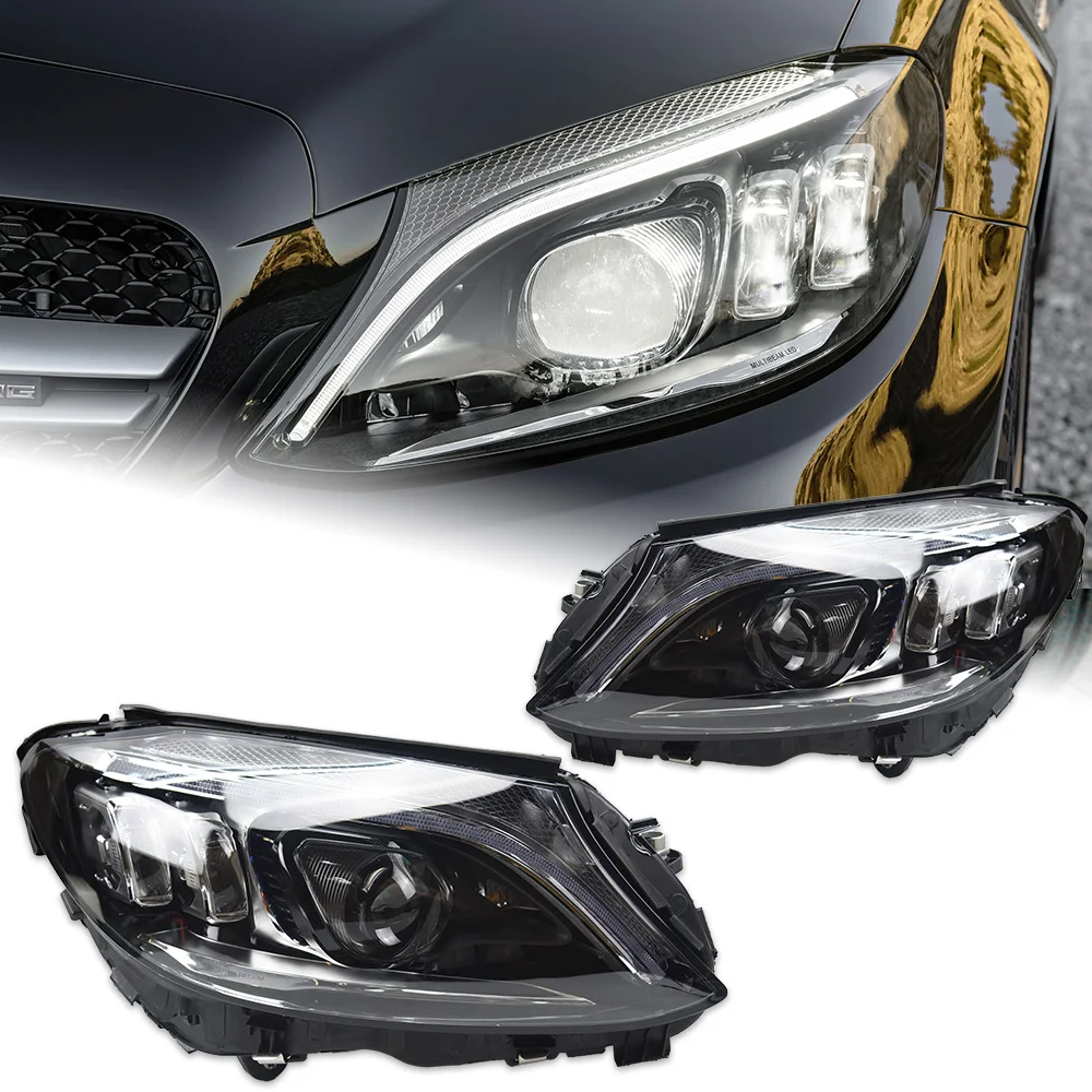 AKD-Car-Styling-Head-Lamp-for-Benz-W205-Headlights-2014-2020-C180-C200 ...