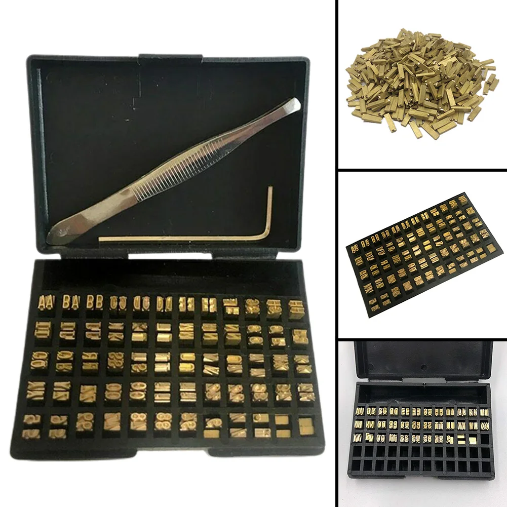 120 피스 코딩 머신 워드 그레인 2x3x15mm 핫 스탬프 구리 문자 열 리본 인쇄 글꼴 반자동 도구 코딩 프린터 글씨 반자동
