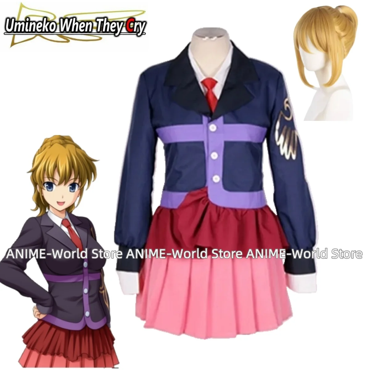 《Custom Size》Anime Umineko: When They Cry Jessica Cosplay Costume Any ...