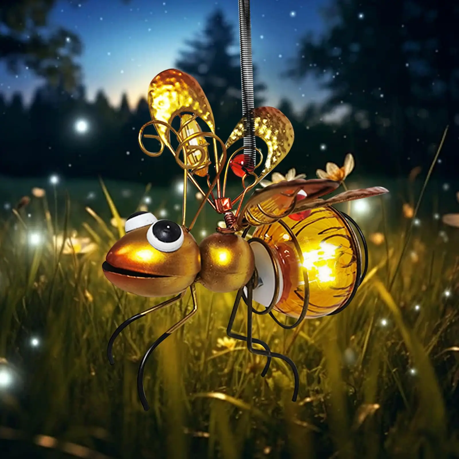 Solar Garden Hanging Light, Metal LED Decoration, Creative Insect ...