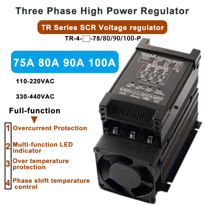 TR Series 3เฟส75A 80A 90A 100A 110V 220V 330V 440VAC SCR High Power ...