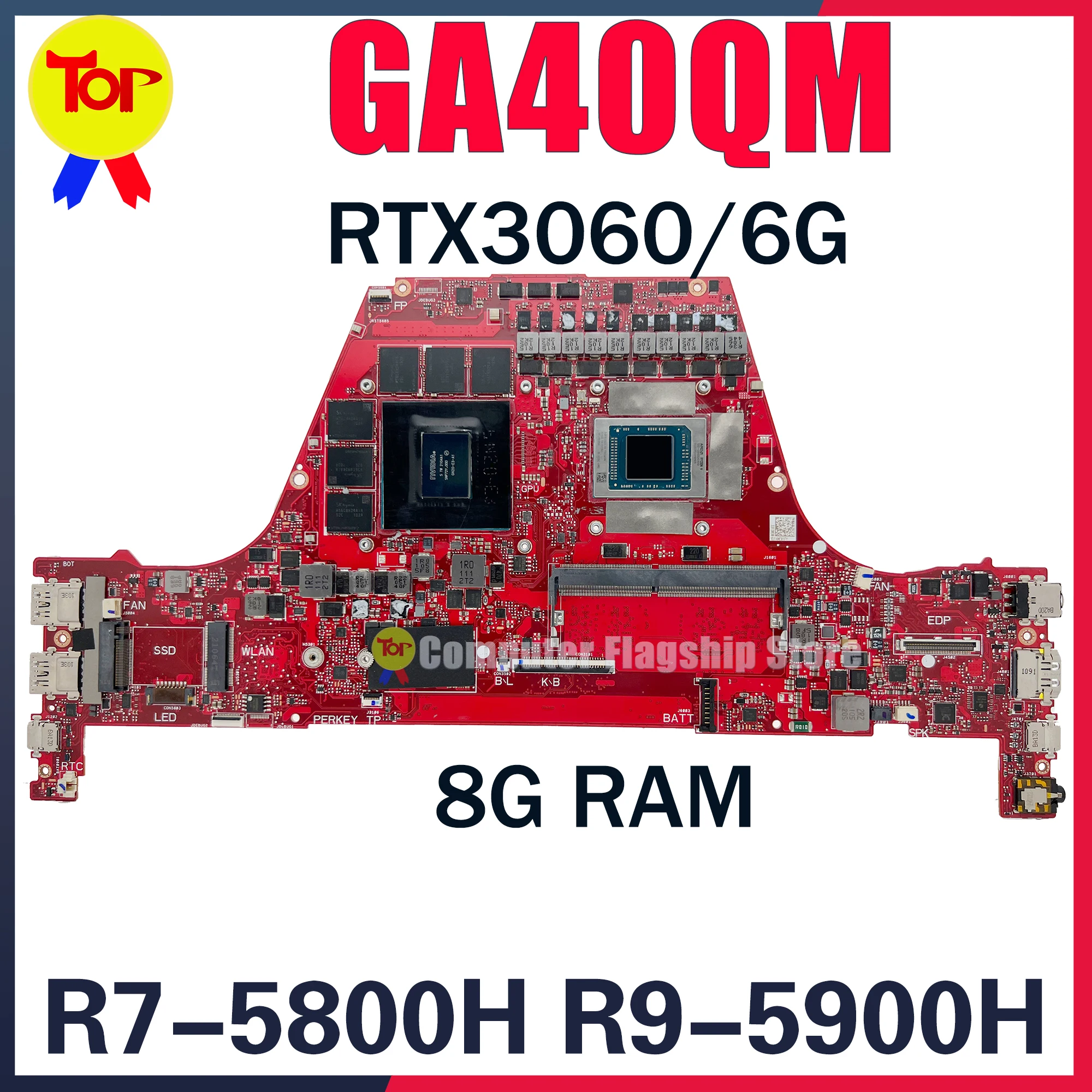 GA401QM Laptop Motherboard For ASUS GA401Q Zephyrus G14 GA401 8G-RAM R7 ...