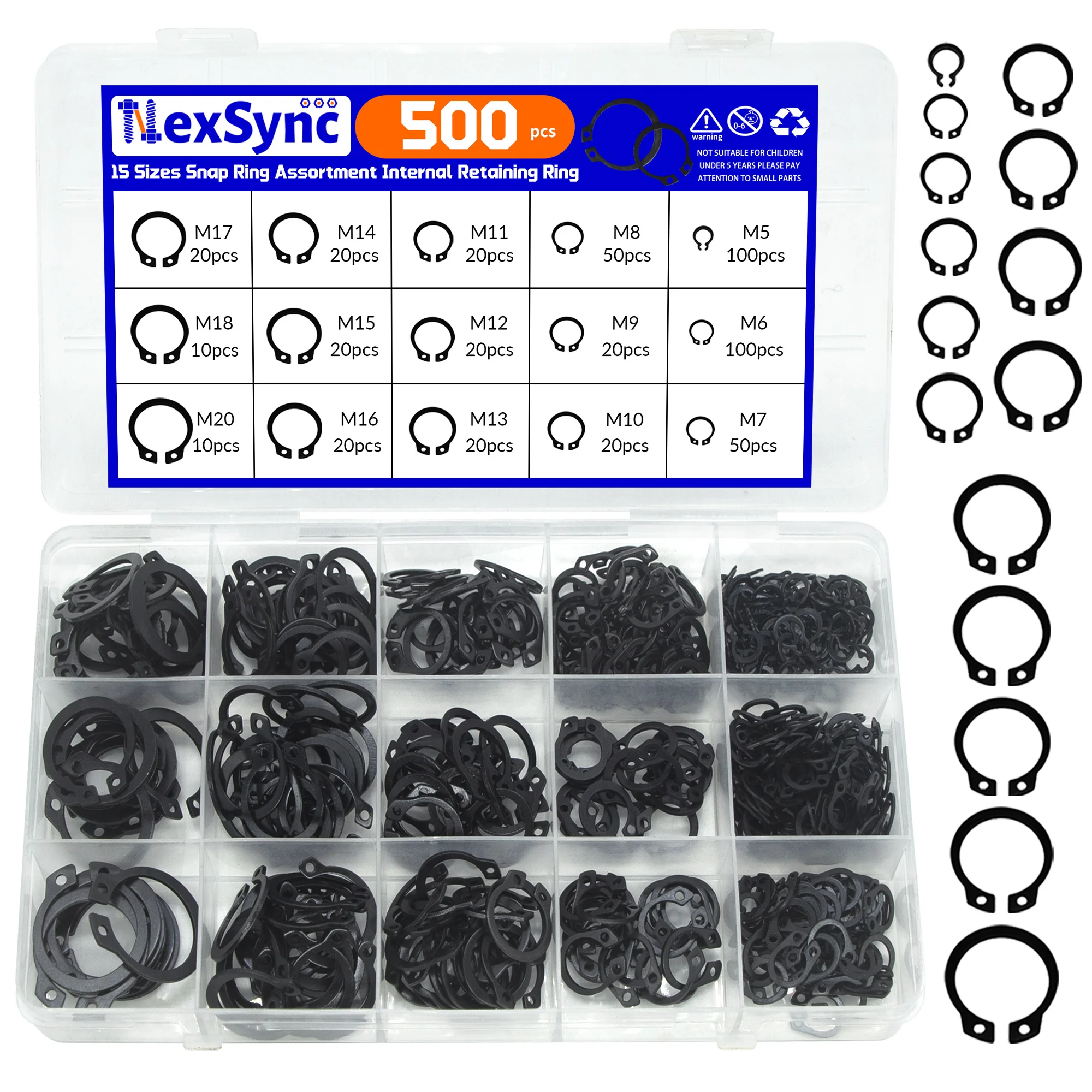 250/500pc Assortment Kit Set M5 to M20 Stainless Steel Black 65mn Shaft ...