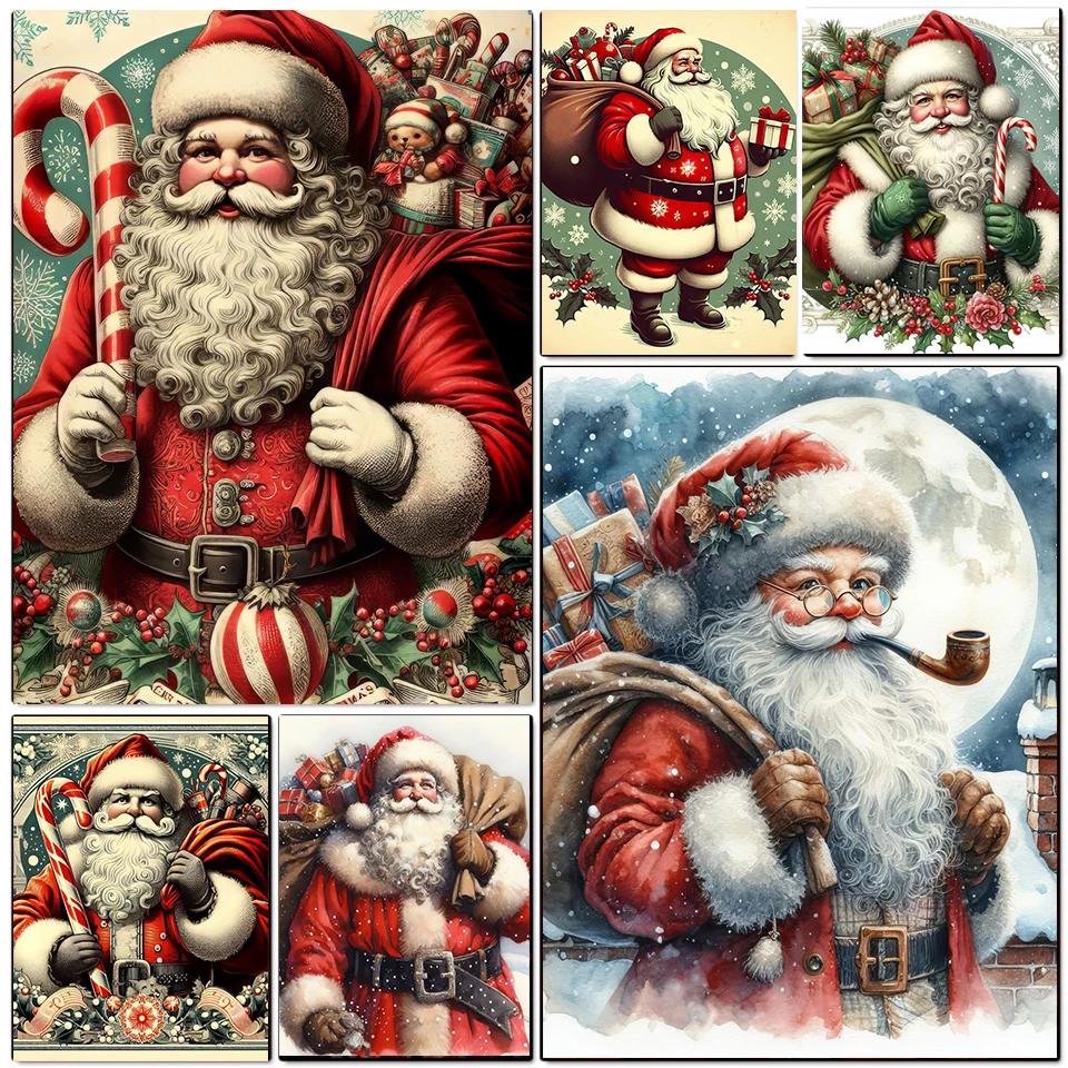 Santa-Claus-5D-DIY-Diamond-Painting-Cross-Stitch-New-2024-Mosaic ...