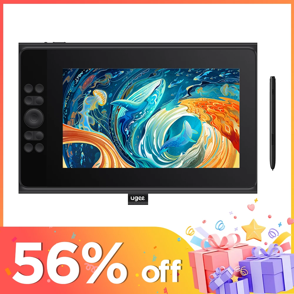 UGEE-UE12-Plus-Digital-Pen-Tablet-Monitor-with-11-9-HD-Screen-127-sRGB ...