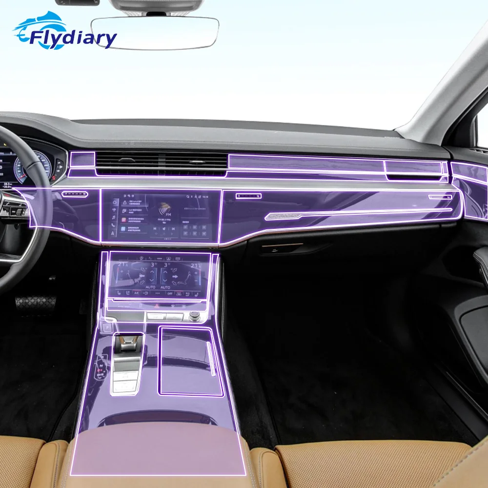 Voor-Audi-A8-D5-2023-Auto-Interieur-Middenconsole-Transparante-TPU-Verf ...