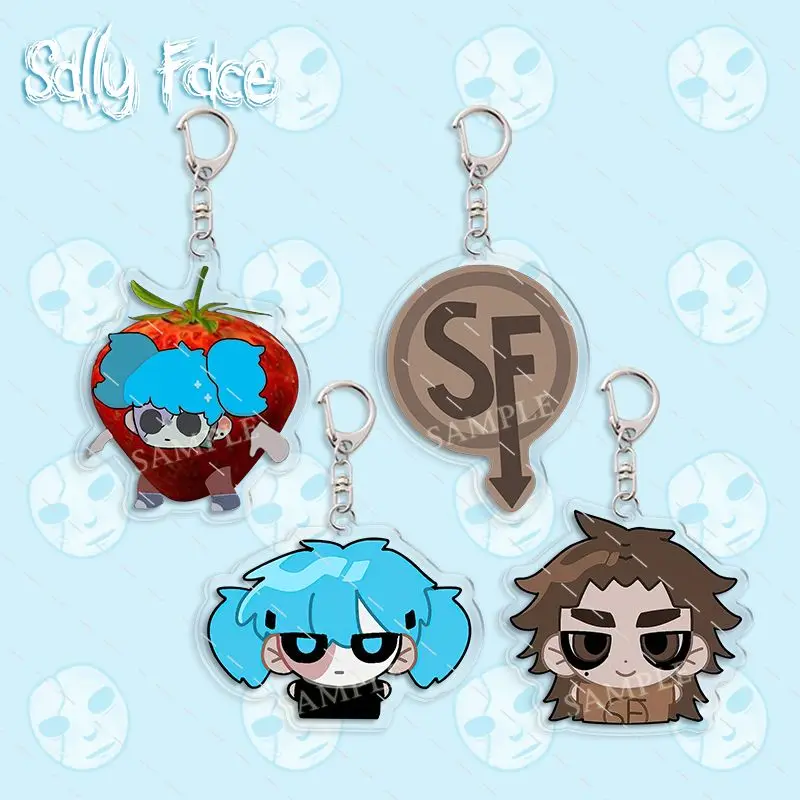 Sally Face Kawaii Keychain Women Cute Acrylic Key Chain Man Key Ring ...