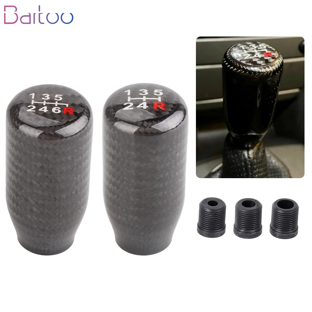 Universal 5/6 Speed Racing Car Carbon Fiber Gear Shift Knob Aluminum ...