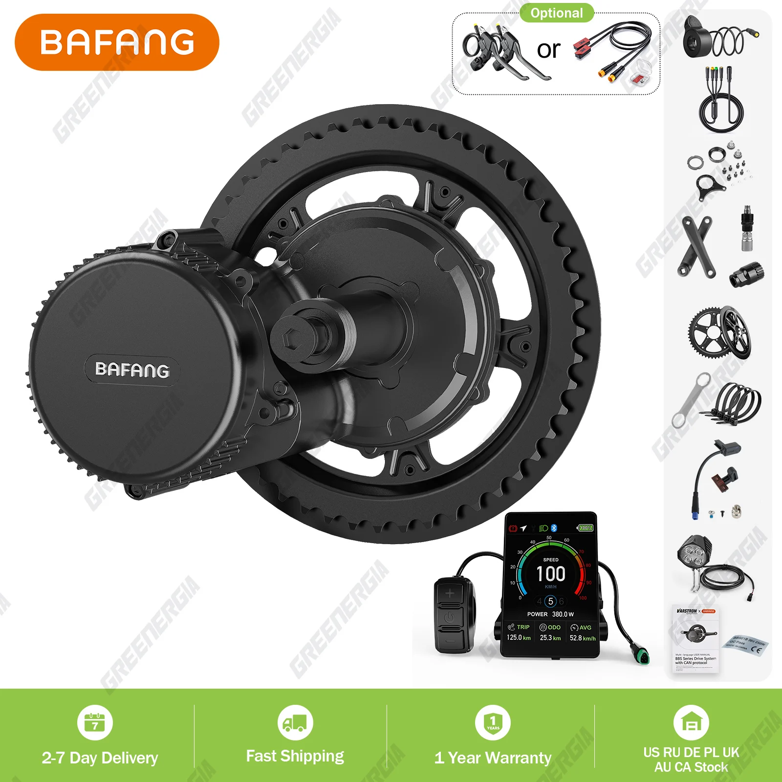 Bafang 36V 48V 500W BBS02B Mid Drive Motor Bike Electric Bicycle ...