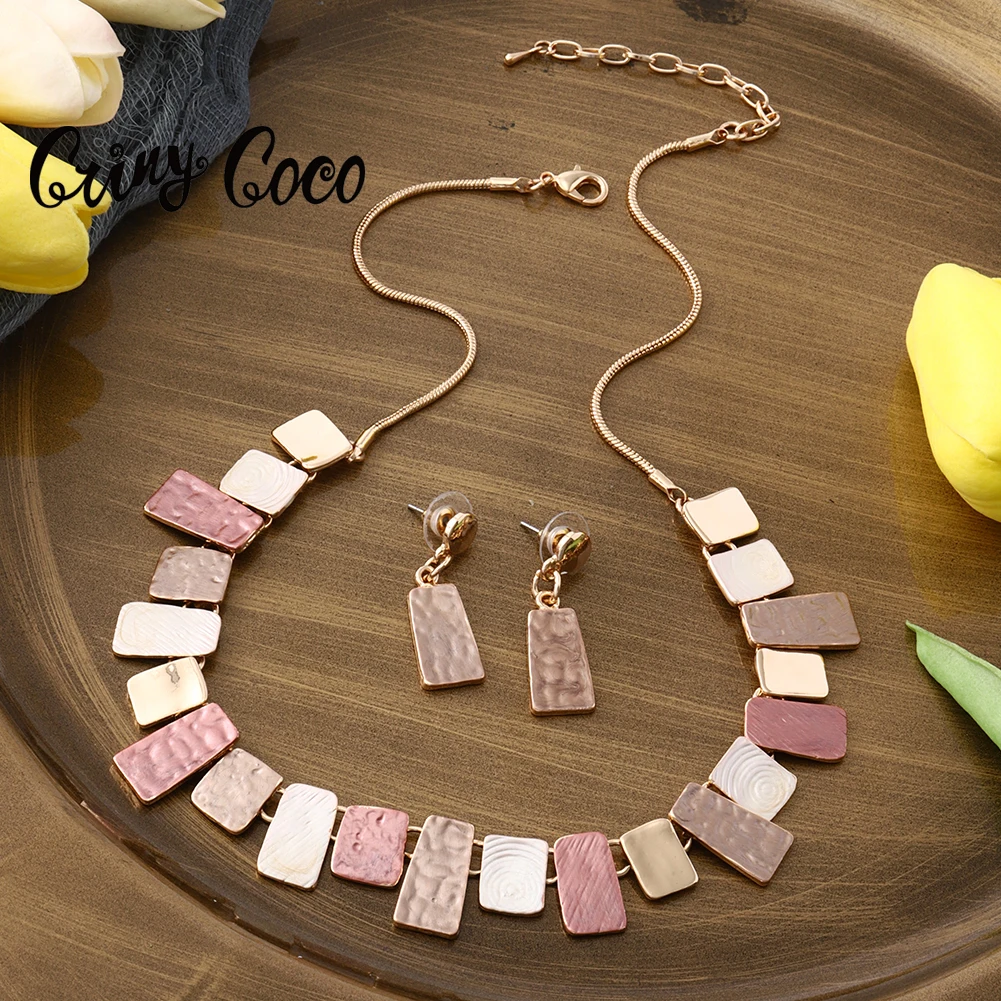 Cring-Coco-Conjunto-de-collares-geom-tricos-para-mujer-pendientes ...