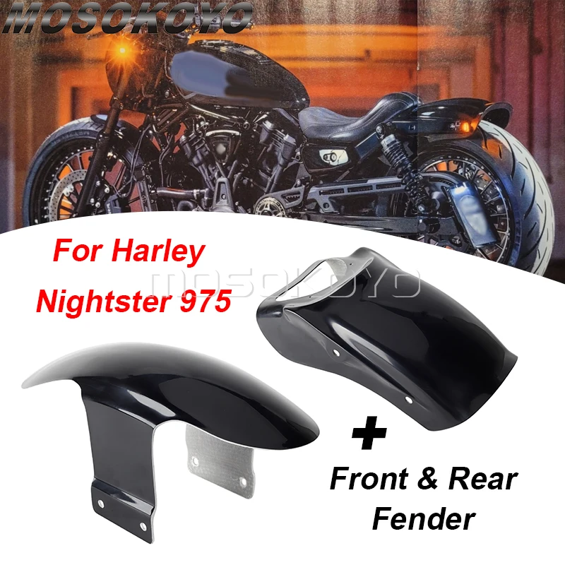 RH975-Motorcycle-Front-Rear-Black-Fender-Mudguard-For-Harley-Nightster ...