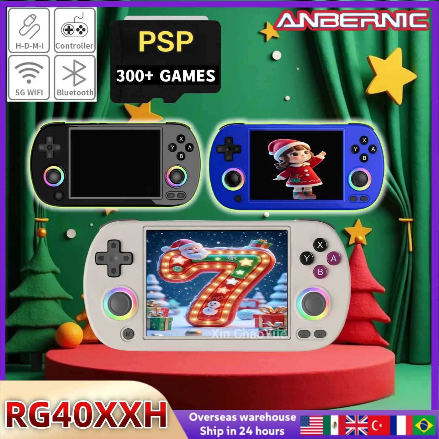 ANBERNIC RG40XX H Retro Handheld Game Console RG40XXH Video Player ...