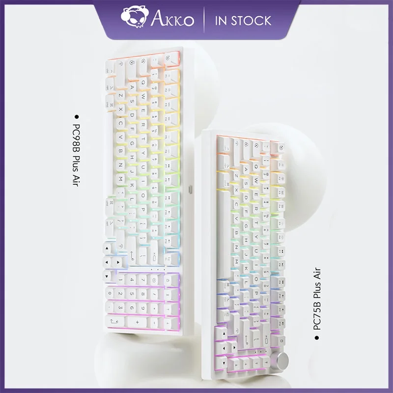Akko Teclado mecánico PC75B/98B Plus Air White 75%, dispositivo ...