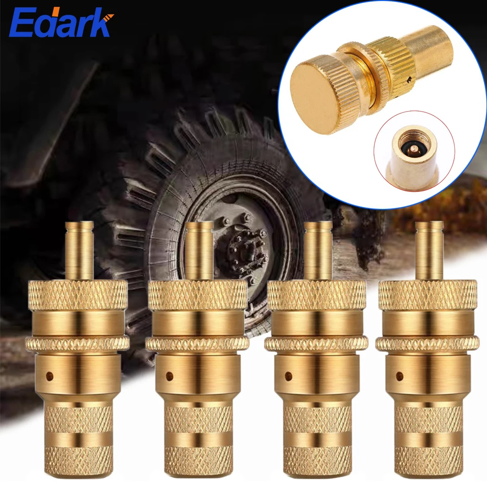 1/4Pcs Universal Offroad Brass Tire Deflators Kit Automatic 6 30psi ...