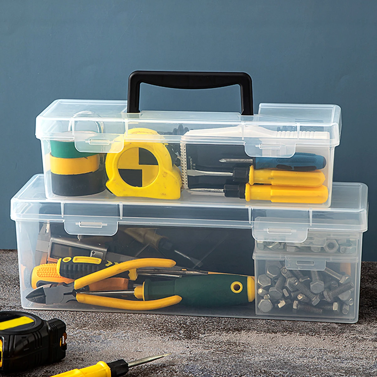 WORTHBUY-Multifunctional-Tool-Organizer-Transparent-Tool-Storage-Case ...