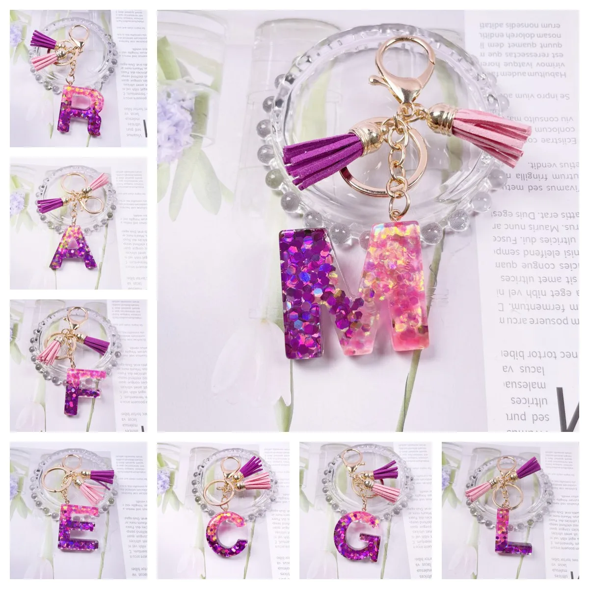 4cm-High-Shell-filler-Crystal-drop-glue-key-chain-tassel-pendant-resin ...