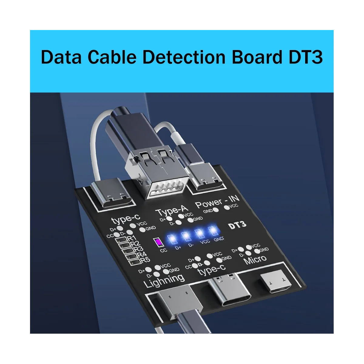 USB Data Line Detection Board for IOS Android Micro-USB Type-C Short ...